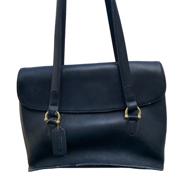 Coach | Bags | Coach Vintage Equestrian Black Leather Bag 988 | Poshmark